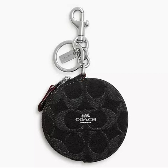 Coach | Accessories | Coach Signature Denim Mini Barrel Circular Coin ...